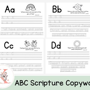 ABC Scripture Handwriting | Alphabet Scripture Verse Copywork | ABC ...