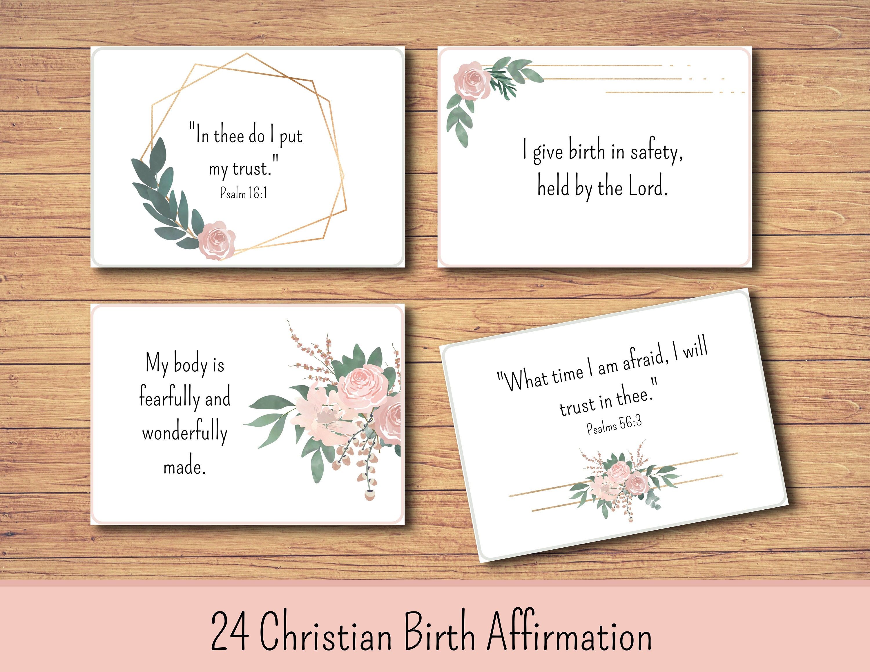 24 Christian Birth Affirmations | Birth Affirmation Cards | Bible Verse ...