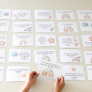 40 Bible Verse Cards | Scripture Verse | Bible Verse Card | Rainbow ...