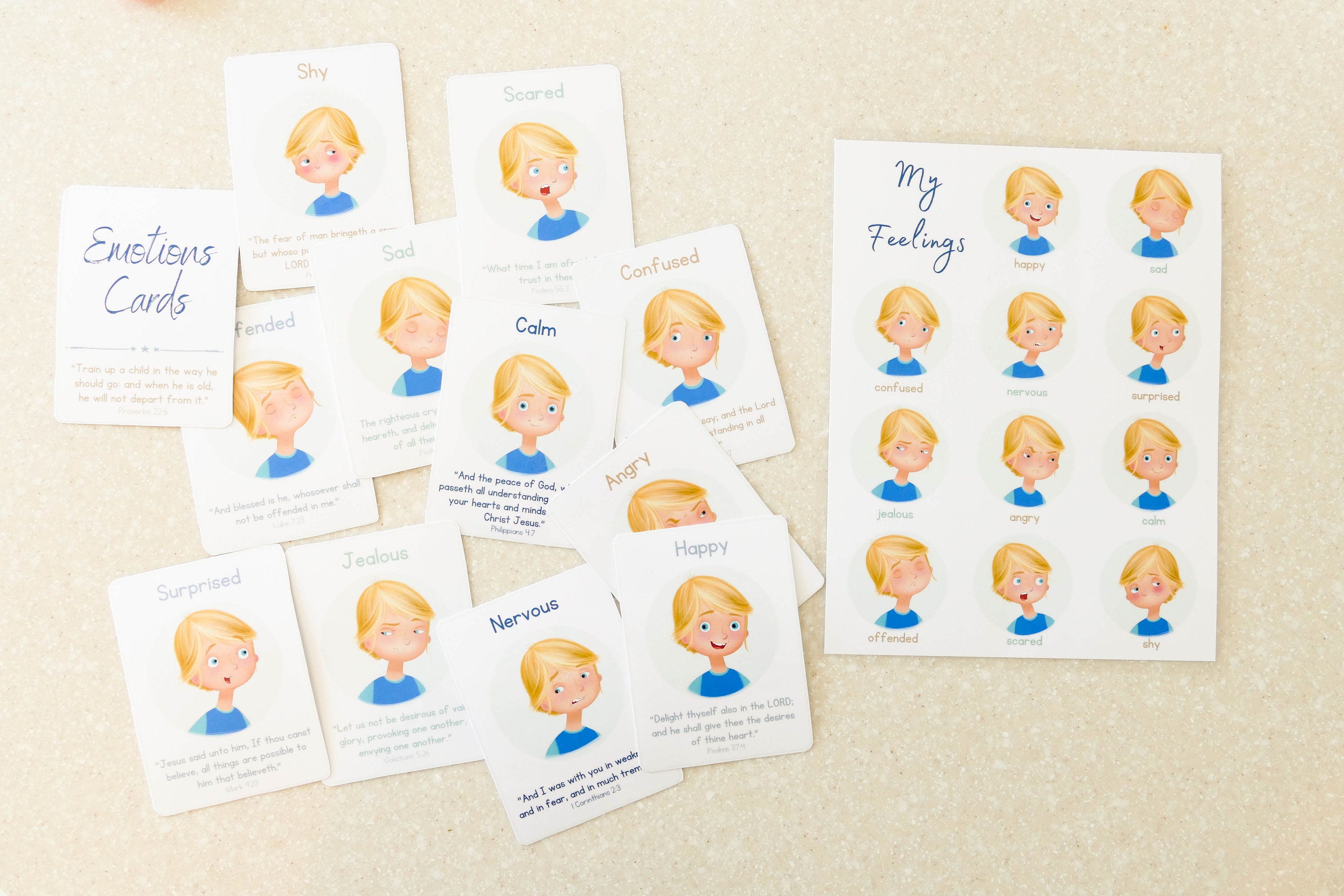 Christian Feeling and Emotion Cards | Cards and Poster | Feelings ...