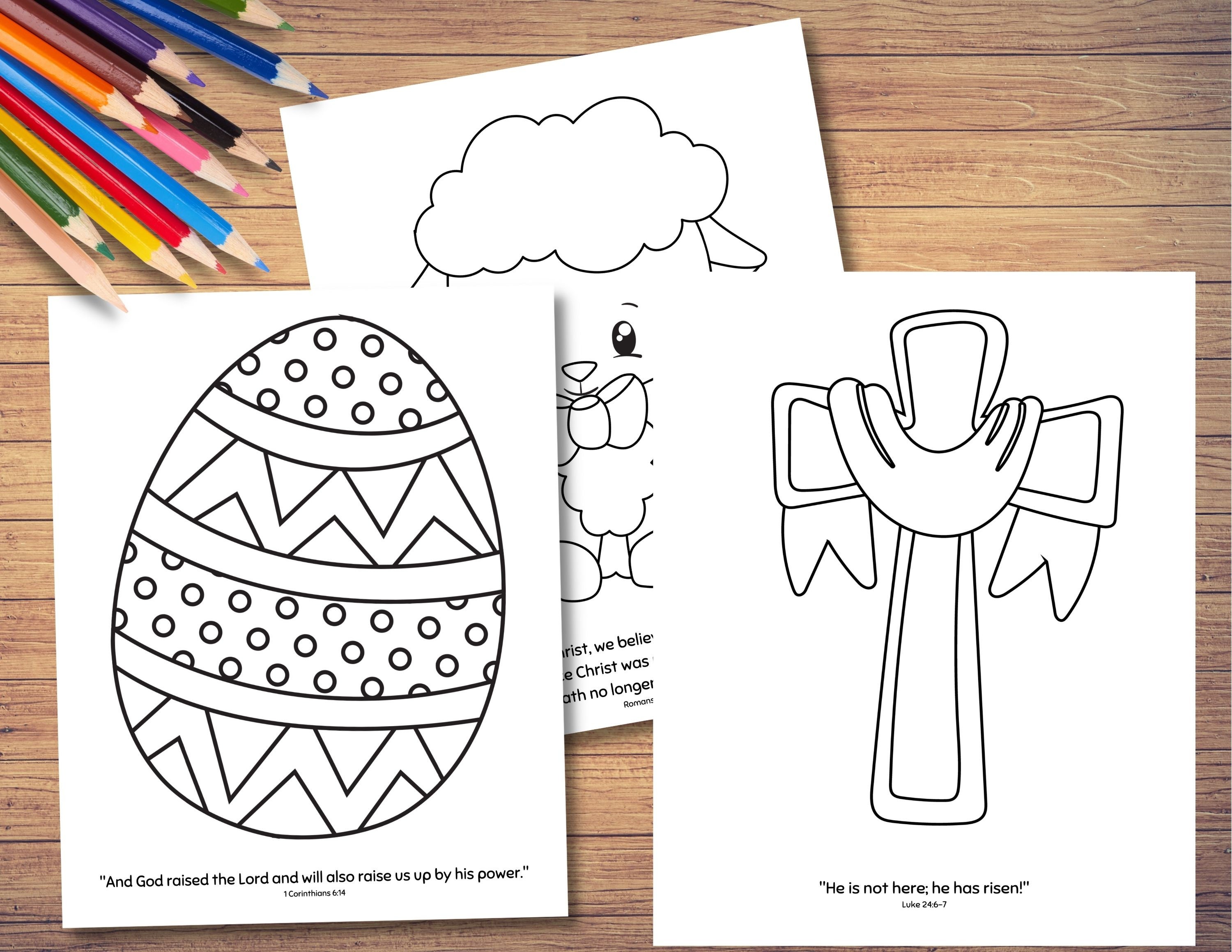 12 Easter Coloring Pages | Bible Verse | Sunday School | Kids Coloring ...