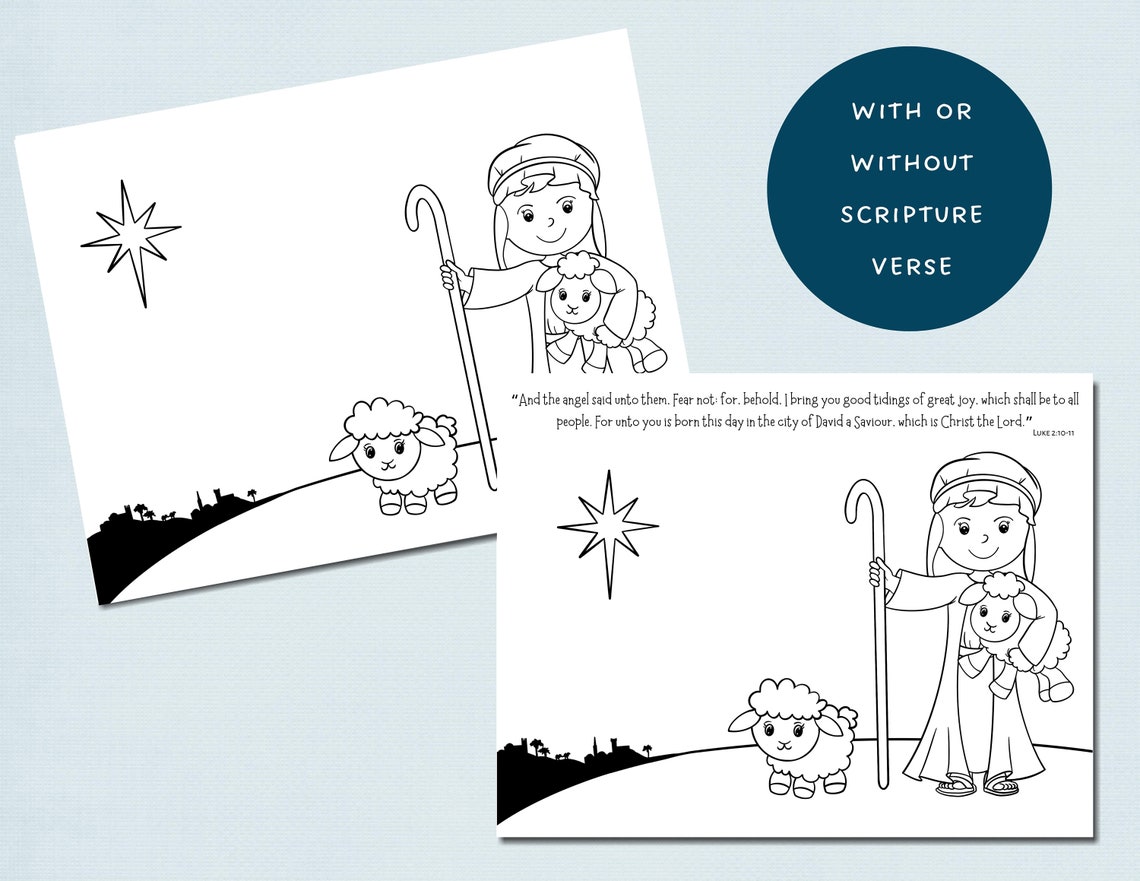 Nativity Coloring Pages | Nativity Coloring Sheet | Bible Verse ...