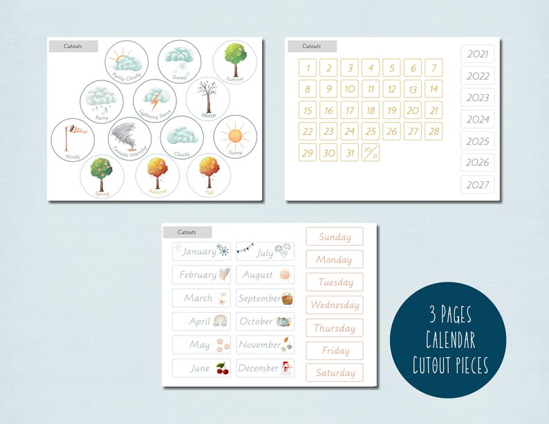 Perpetual Educational Calendar | Montessori | Kids Calendar | Morning ...