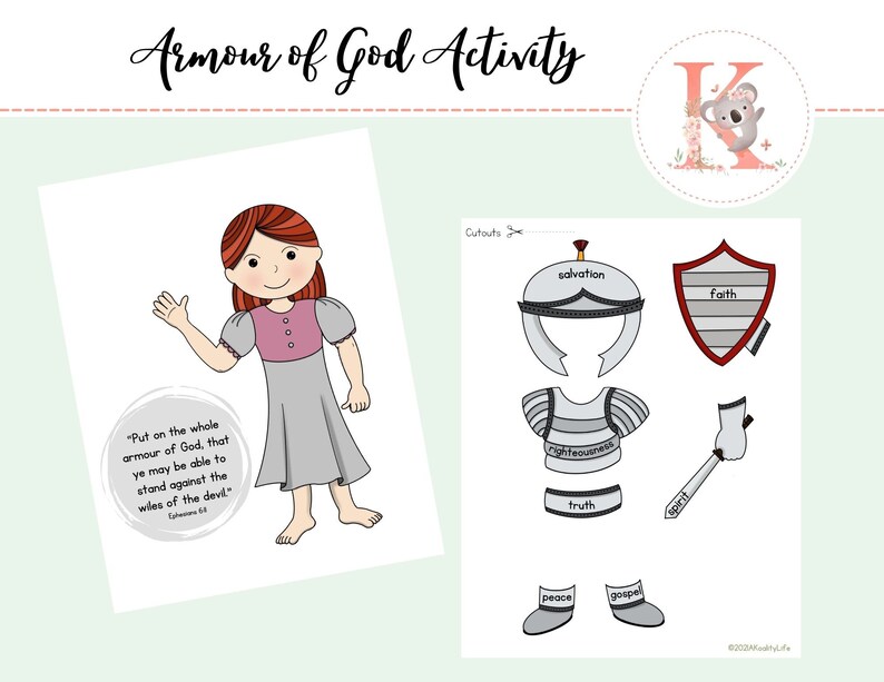 Armour of God Activity | Busy Book | Bible Study | Sunday School Church ...