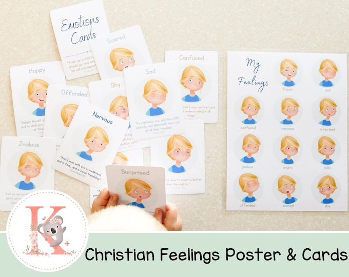 Christian Emotion Cards Printable Bible Verses for Emotions and ...