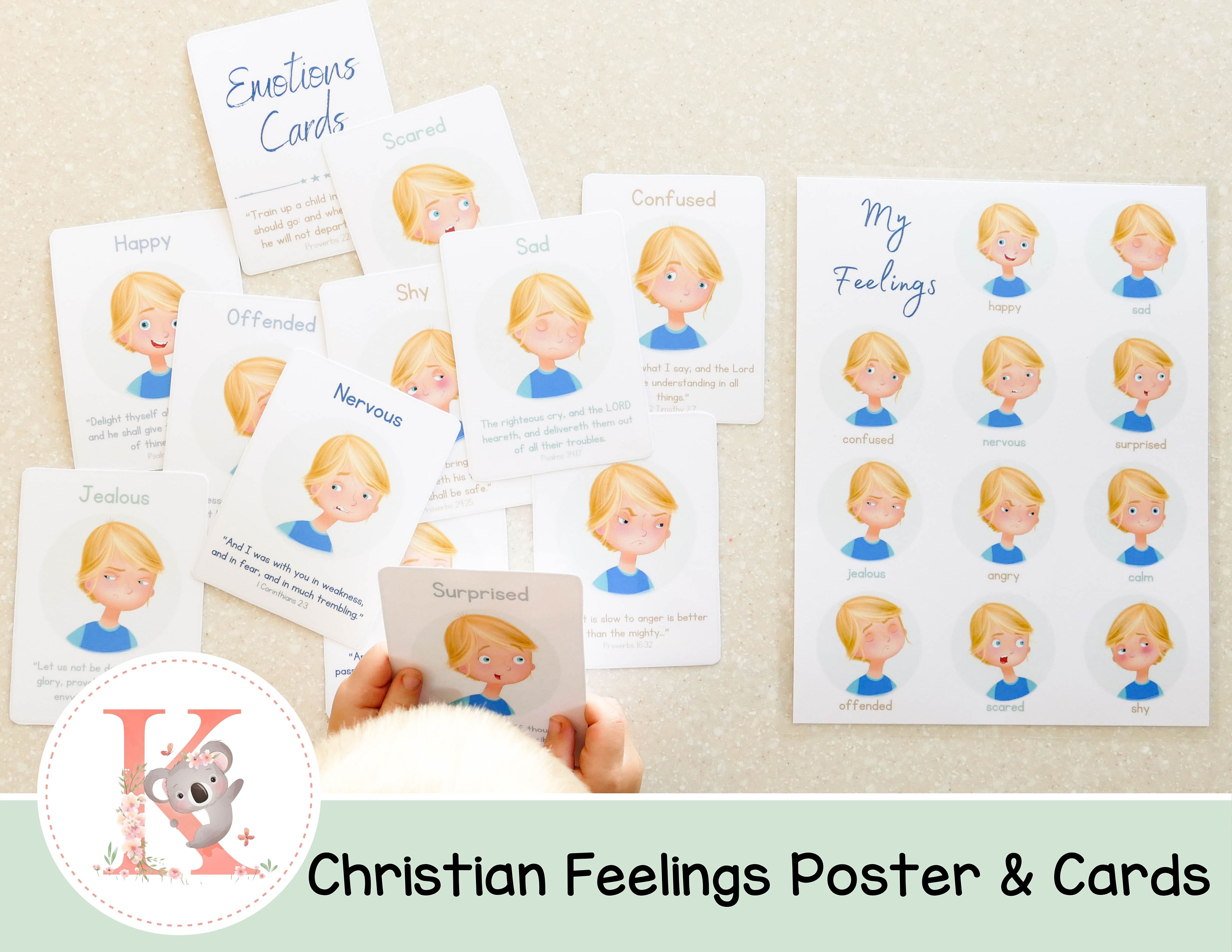 Christian Feeling and Emotion Cards | Cards and Poster | Feelings ...