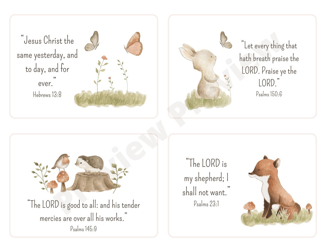 40 Simple Woodland Bible Verse Cards | Scripture Verse | Bible Verse ...