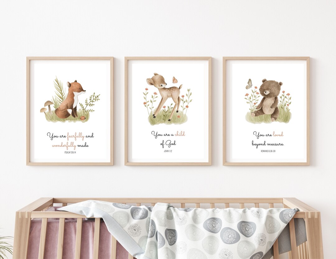 Woodland Forest Wall Art | Scripture Prints | Bible | Christian Nursery ...