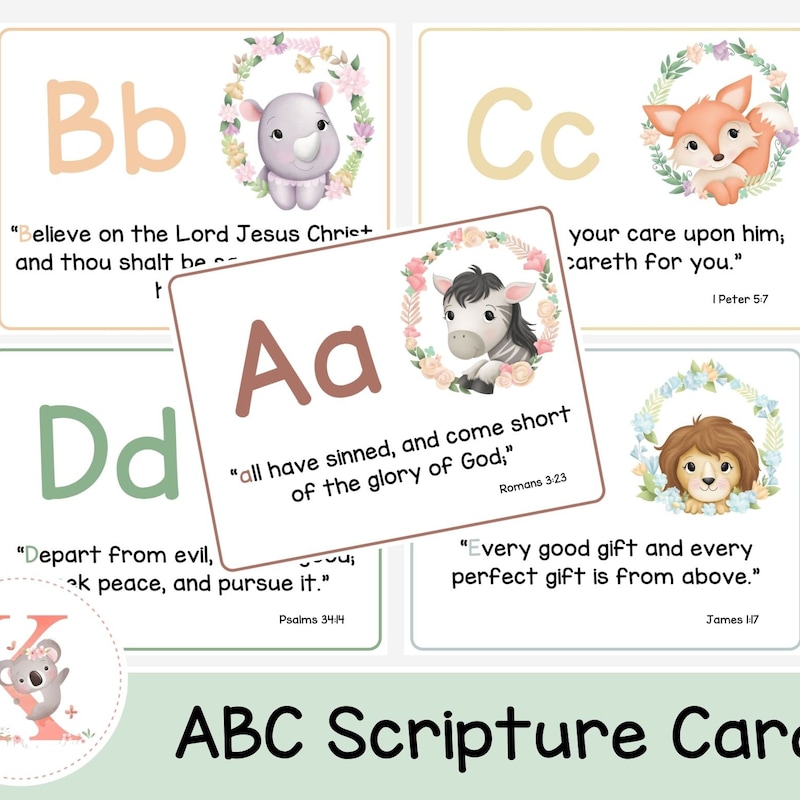 Abc Bible Verse Cards - Etsy