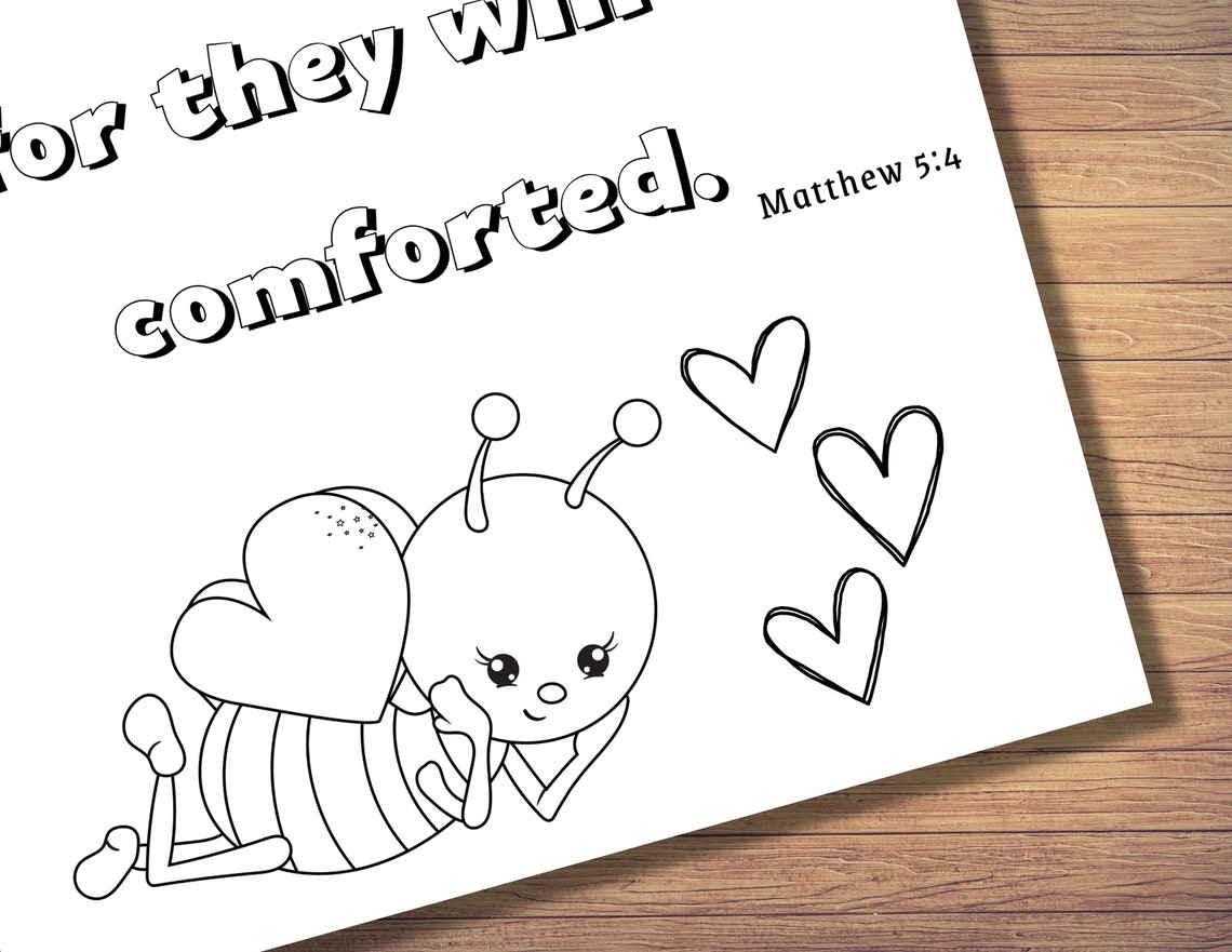 The Beatitudes | Bee Coloring Pages | Bible Coloring | Printable ...