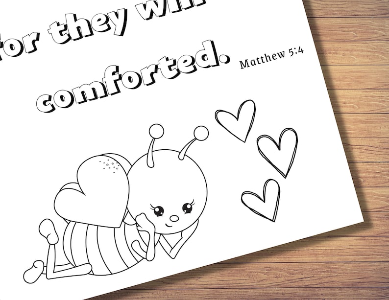 The Beatitudes | Bee Coloring Pages | Bible Coloring | Printable ...