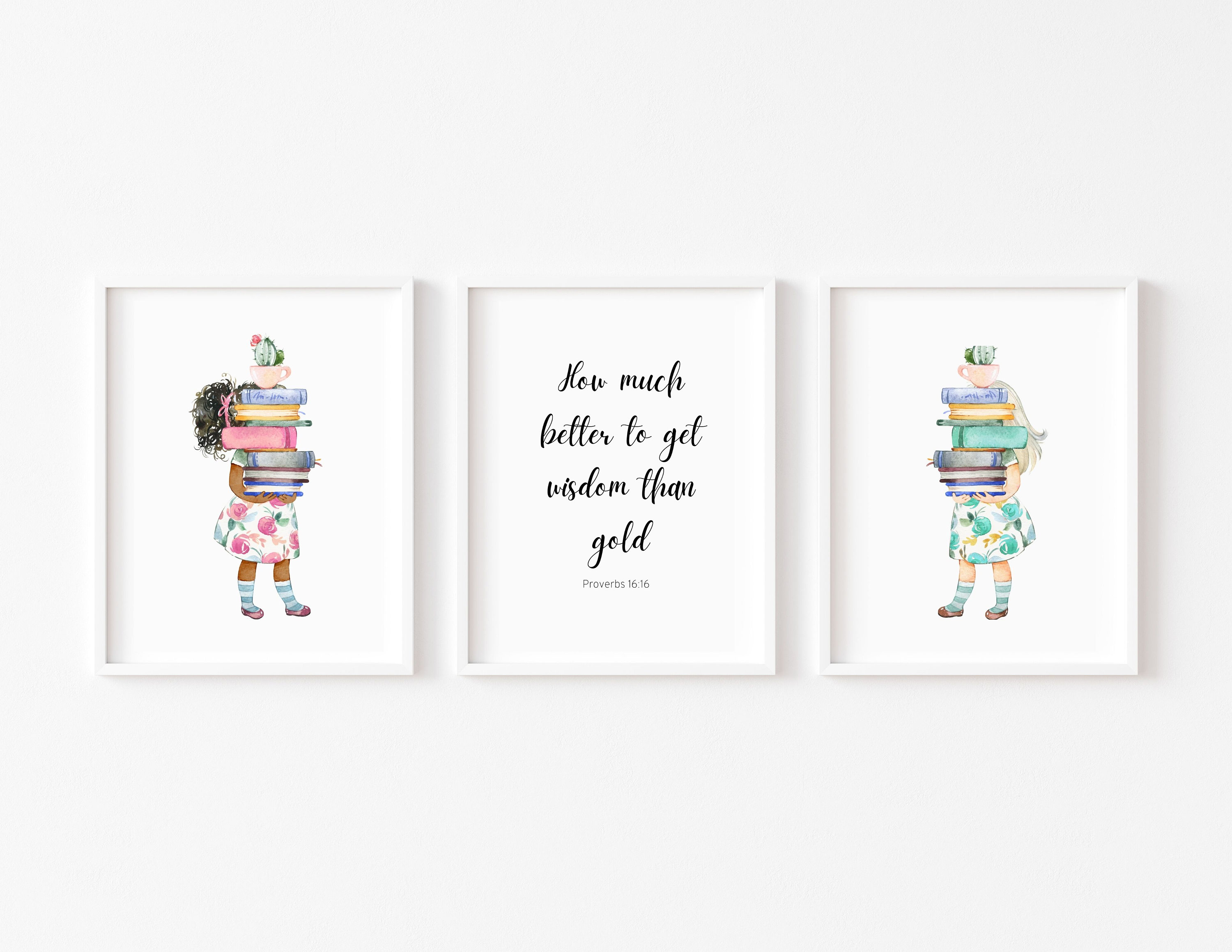 Wisdom Better Than Gold Prints | Reading Corner Print | Poster | Wall ...