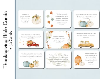 Thankful Bible Verse Printable Cards - Etsy