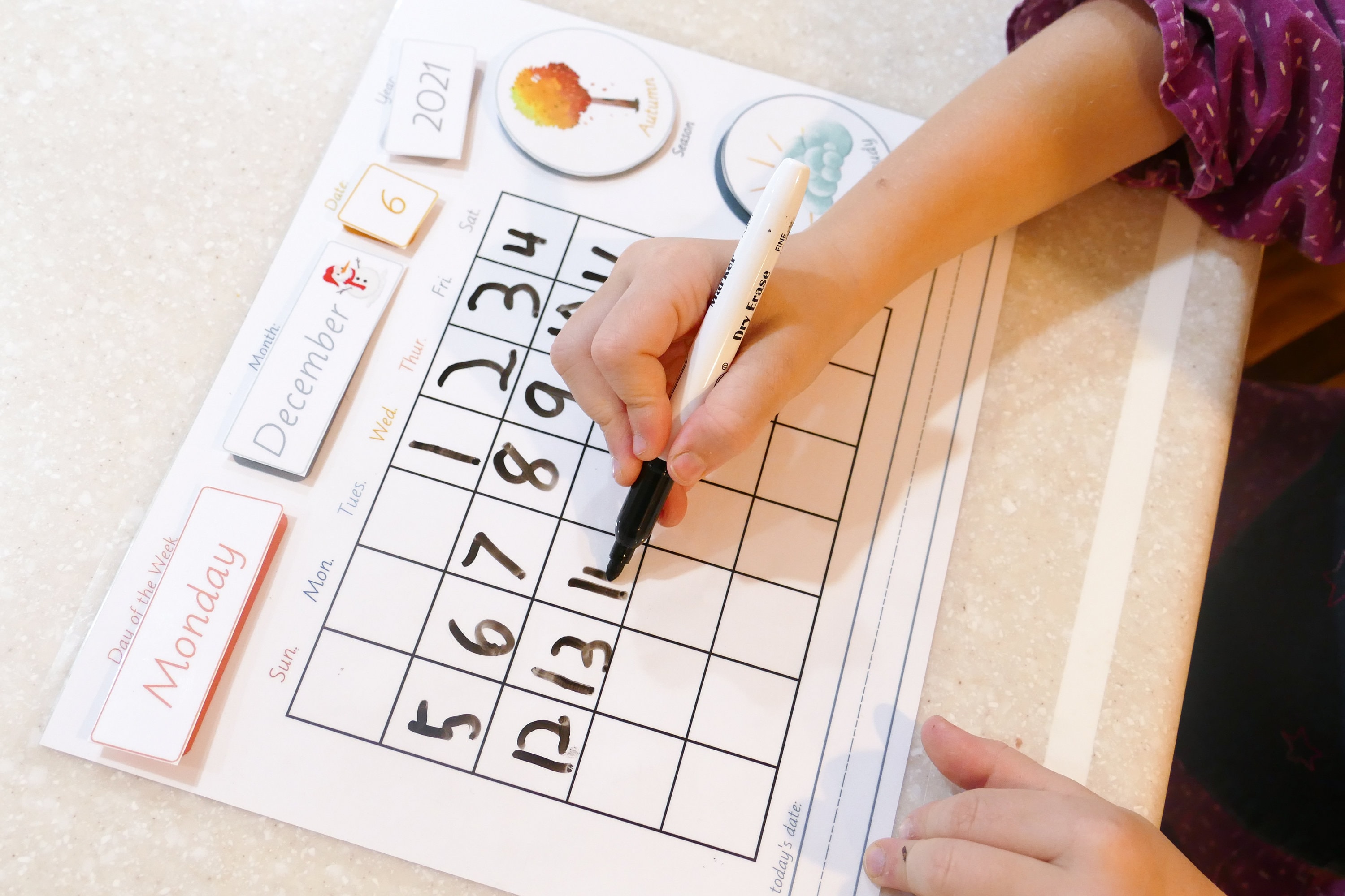 Perpetual Educational Calendar | Montessori | Kids Calendar | Morning ...