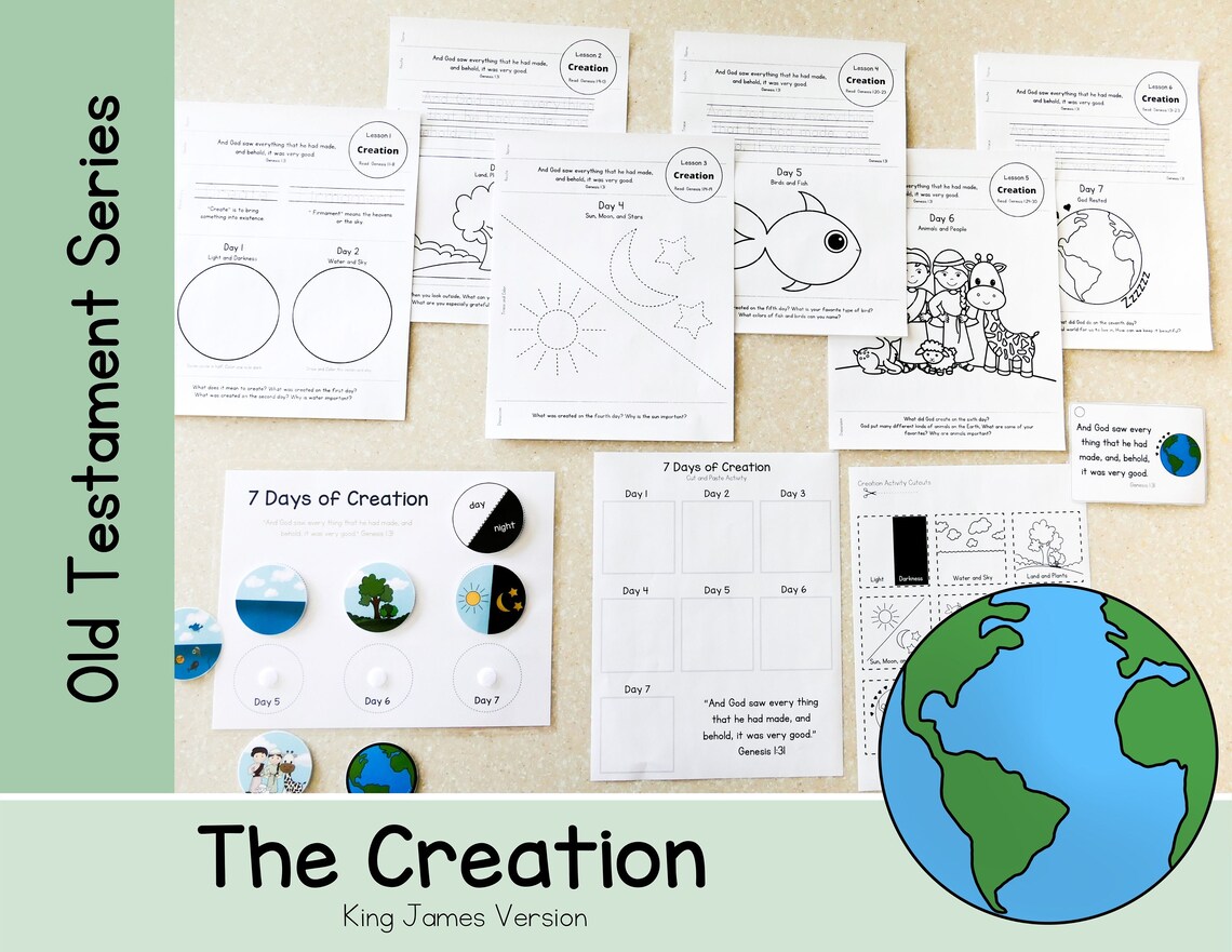 The Creation Lesson Creation Activity Bible Study Sunday | Etsy