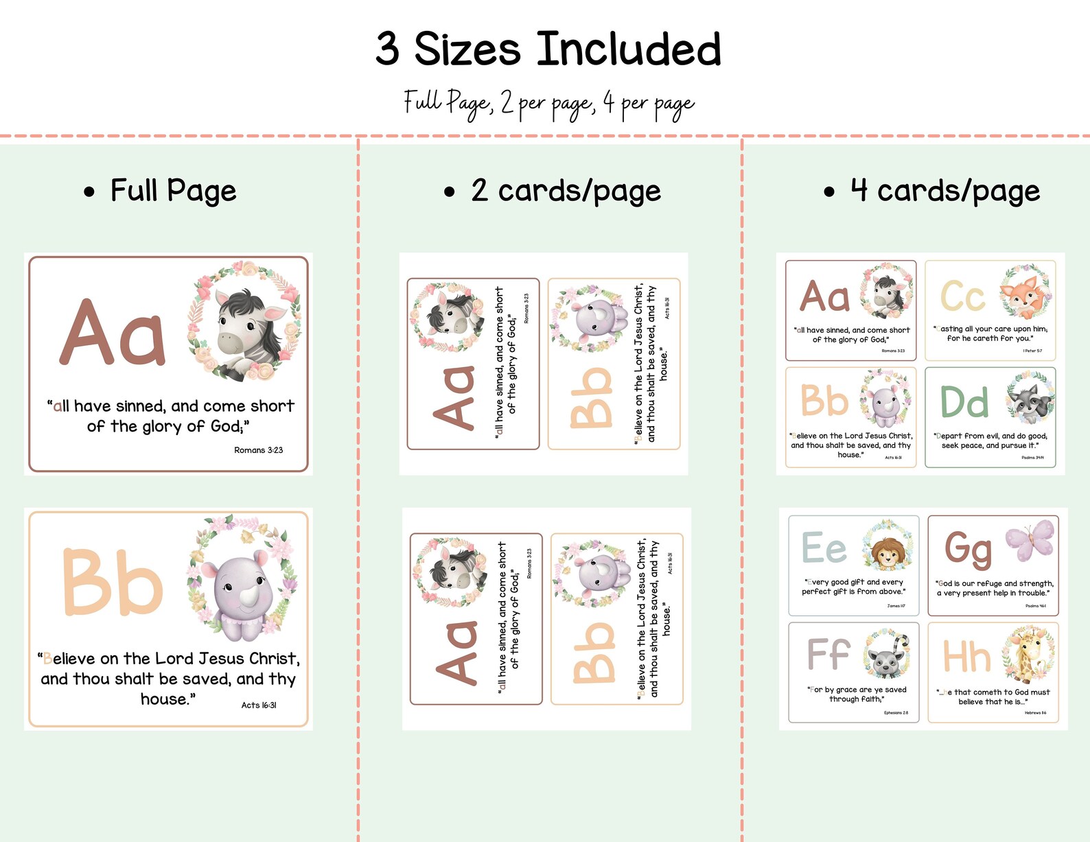 ABC Scripture Cards Alphabet Scripture Verse Bible Verse | Etsy