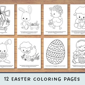 12 Easter Coloring Pages | Bible Verse | Sunday School | Kids Coloring ...