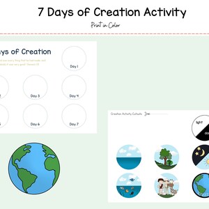 7 Days of Creation Activity | Busy Book | Bible Study | Sunday School ...