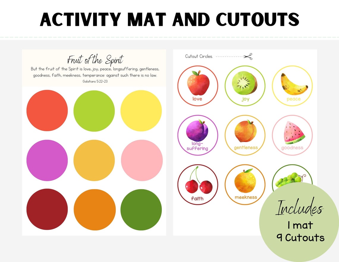 Fruit of the Spirit Busy Book Bible Study Sunday School - Etsy