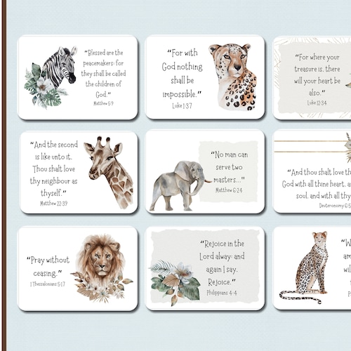 Kids Scripture Cards Children's Bible Verse Memory Cards - Etsy