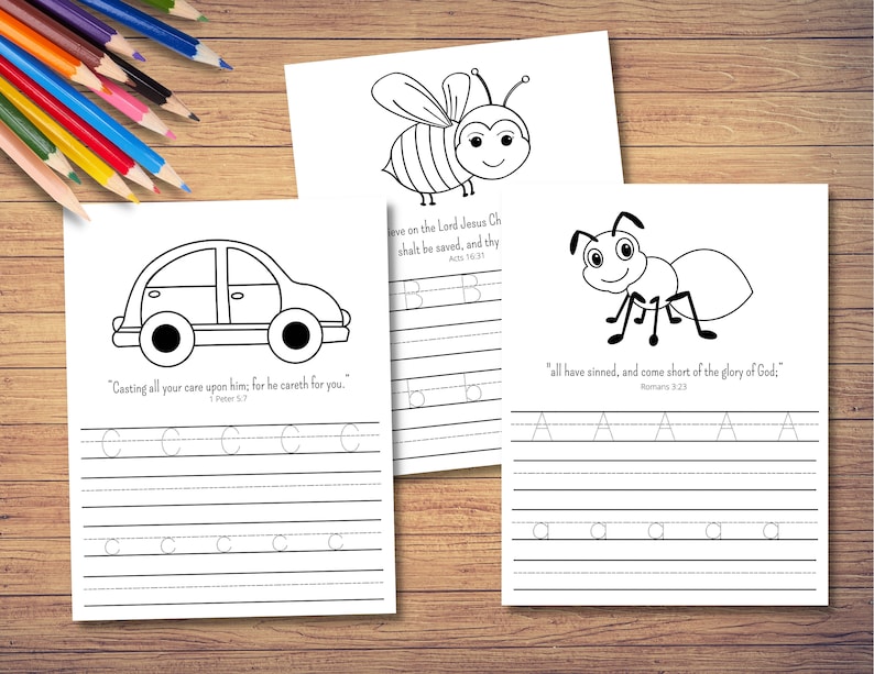 ABC Scripture Handwriting Alphabet Scripture Verse Copywork ABC Bible ...