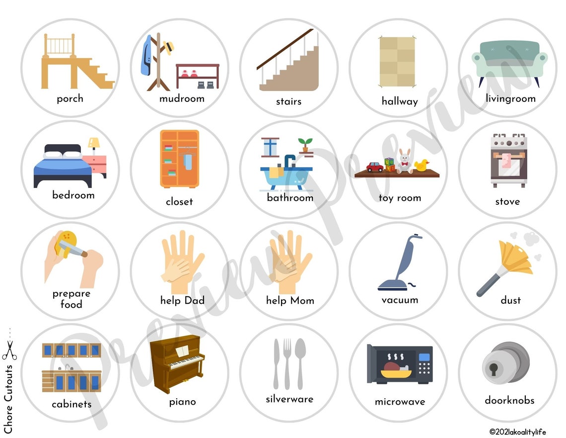 Chore Chart With Pictures Routine Chart Job Chart Visual | Etsy