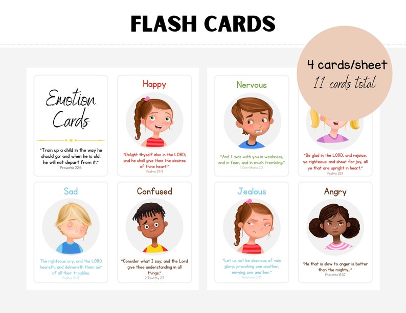 Christian Feeling and Emotion Cards Cards and Poster - Etsy