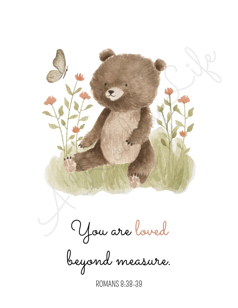 Woodland Forest Wall Art Scripture Prints Bible Christian Nursery ...