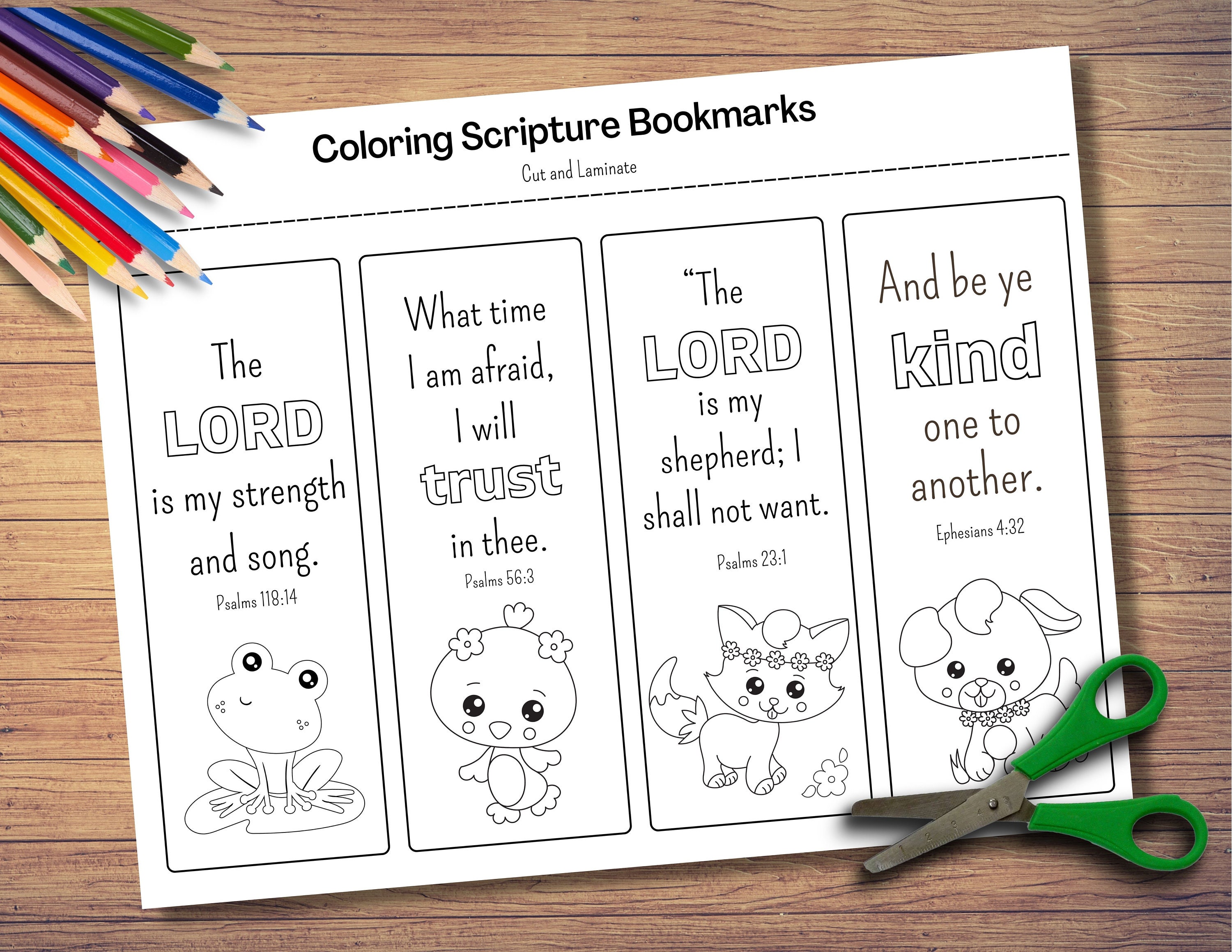 8 Kids Coloring Scripture Bookmarks | Scripture Verse | Bookmark for ...