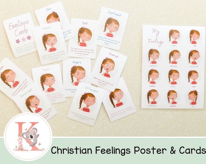 Christian Emotion Cards Printable Bible Verses for Emotions and ...