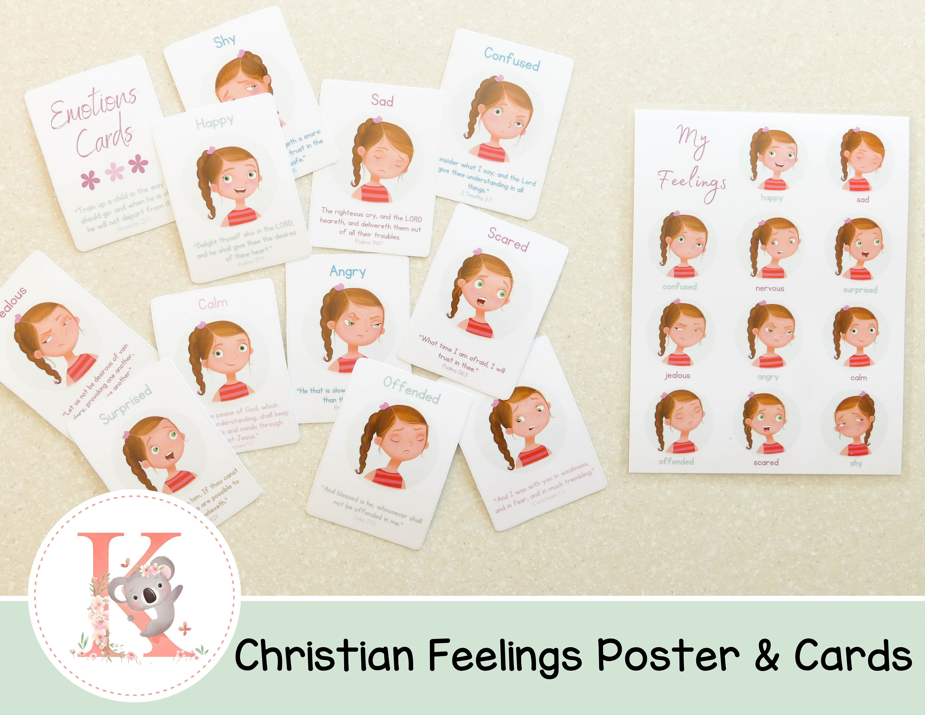 Christian Feeling and Emotion Cards | Cards and Poster | Feelings ...
