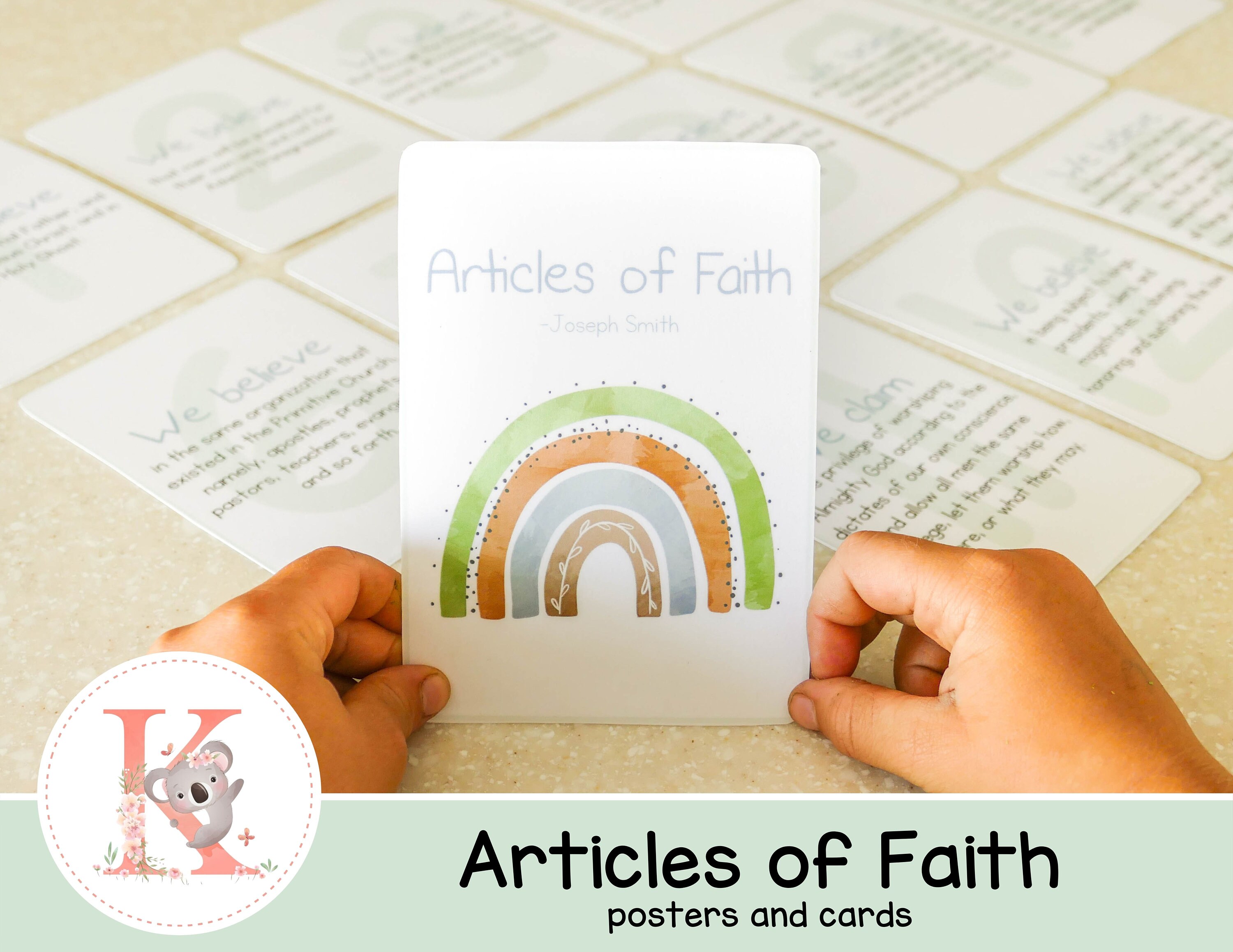 Articles of Faith Flash Cards and Poster LDS Rainbow - Etsy