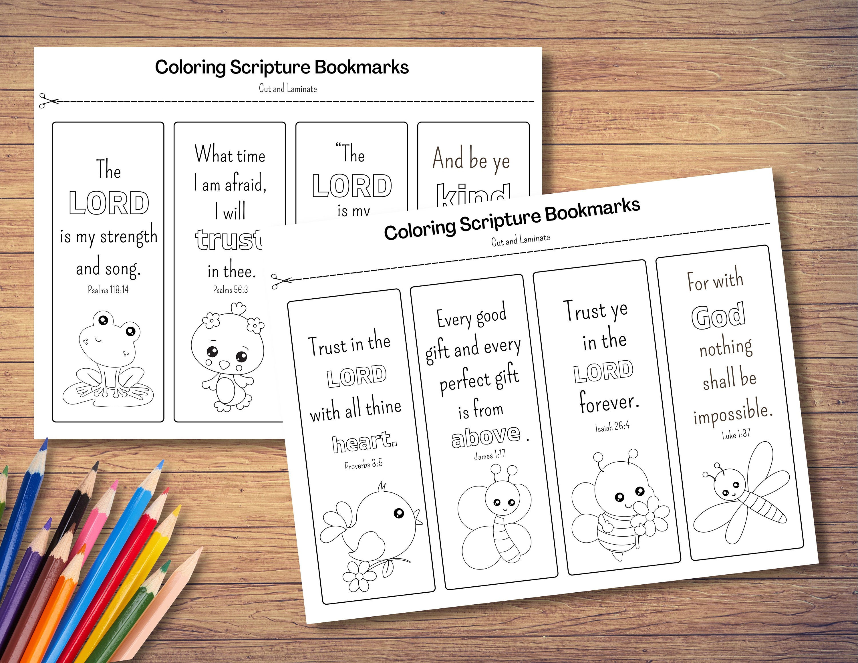 8 Kids Coloring Scripture Bookmarks | Scripture Verse | Bookmark for ...