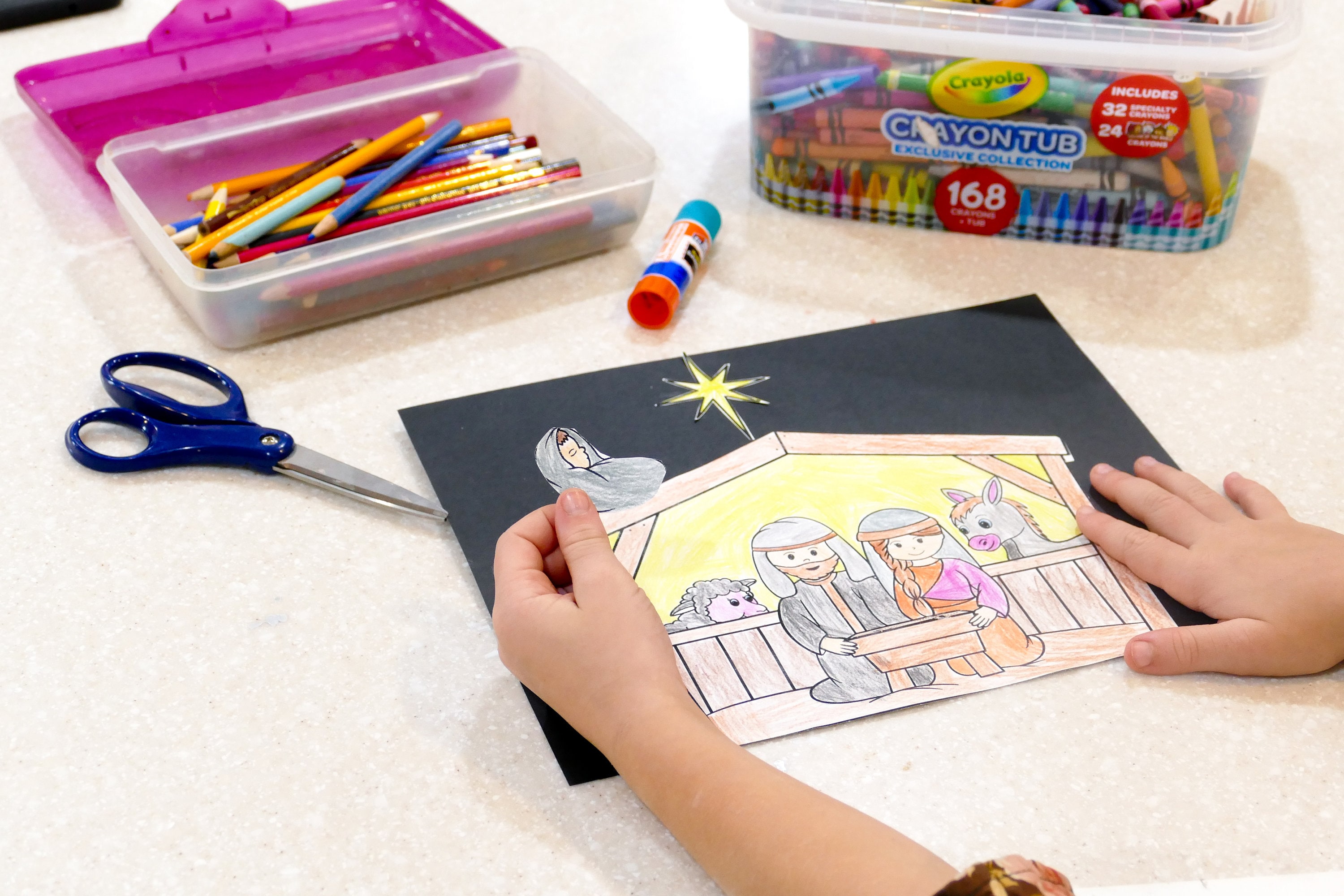 Nativity Activity for Kids Nativity Coloring Sheet Nativity Bible Craft ...