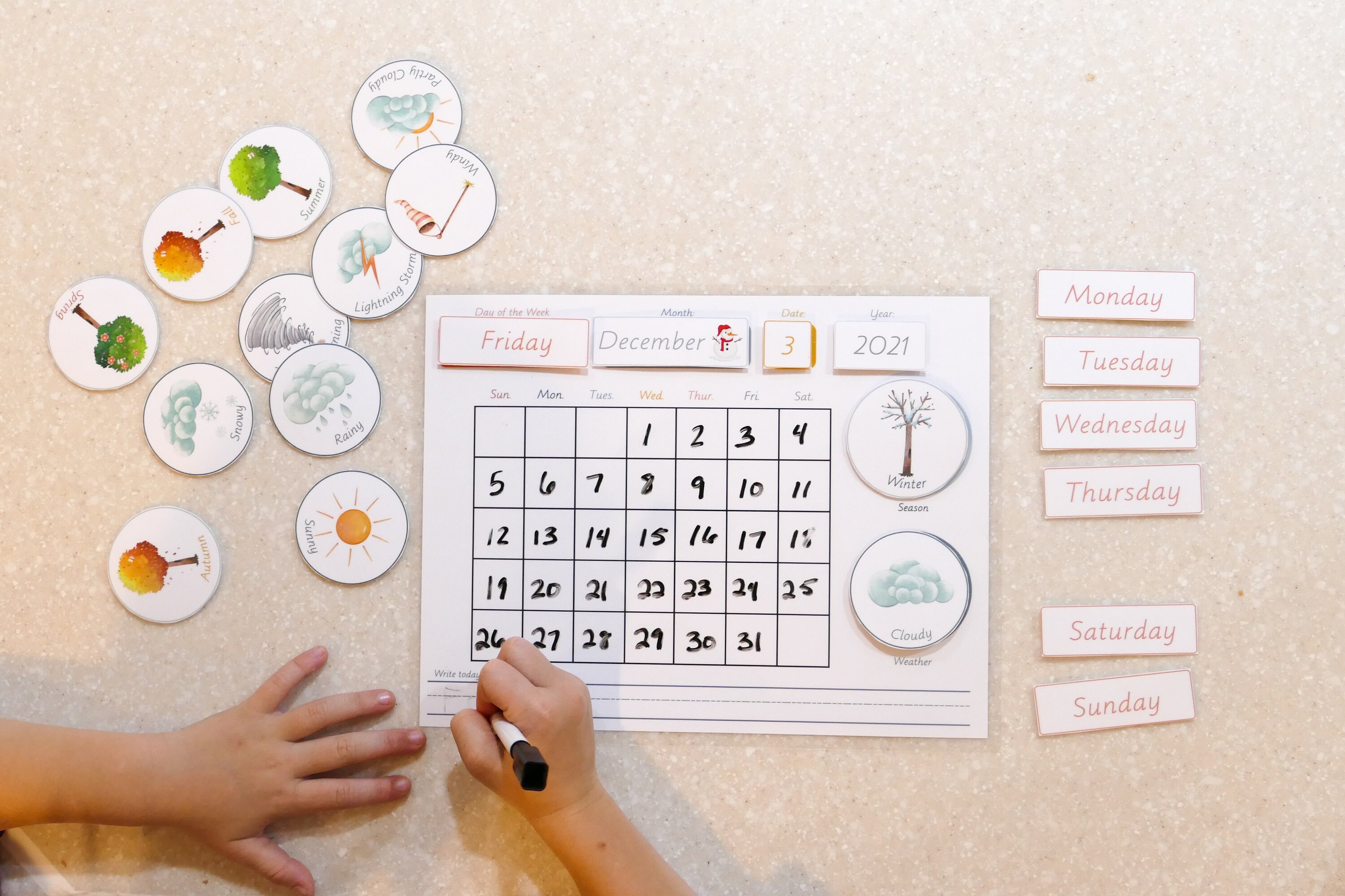 Perpetual Educational Calendar | Montessori | Kids Calendar | Morning ...