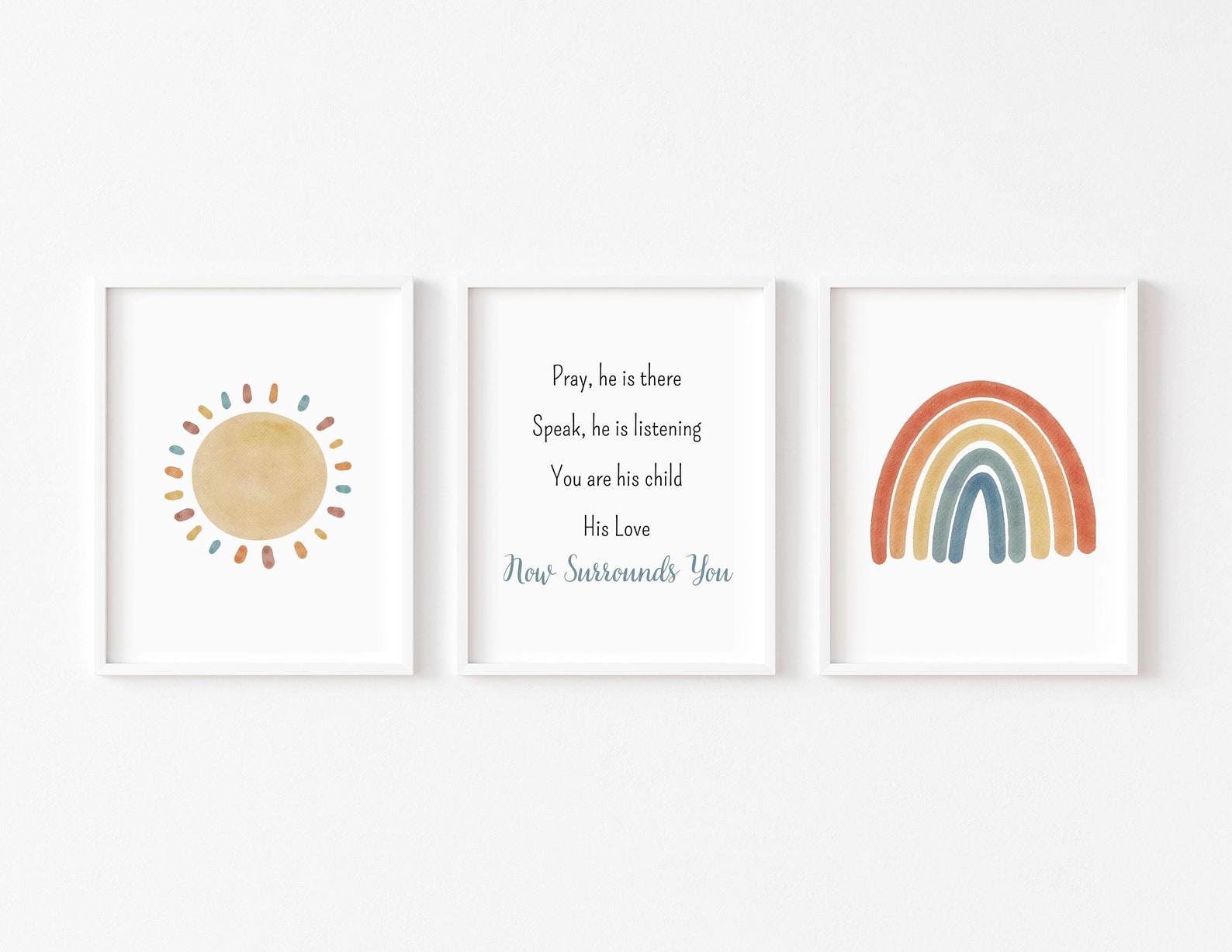 Pray He is There 3 Set Wall Art | LDS Nursery | Wall Art | Primary ...