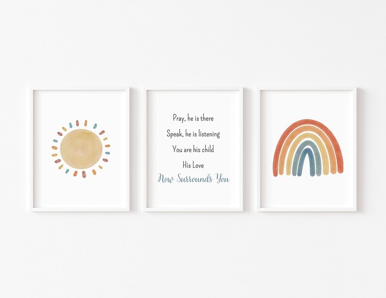 Pray He is There 3 Set Wall Art LDS Nursery Wall Art - Etsy