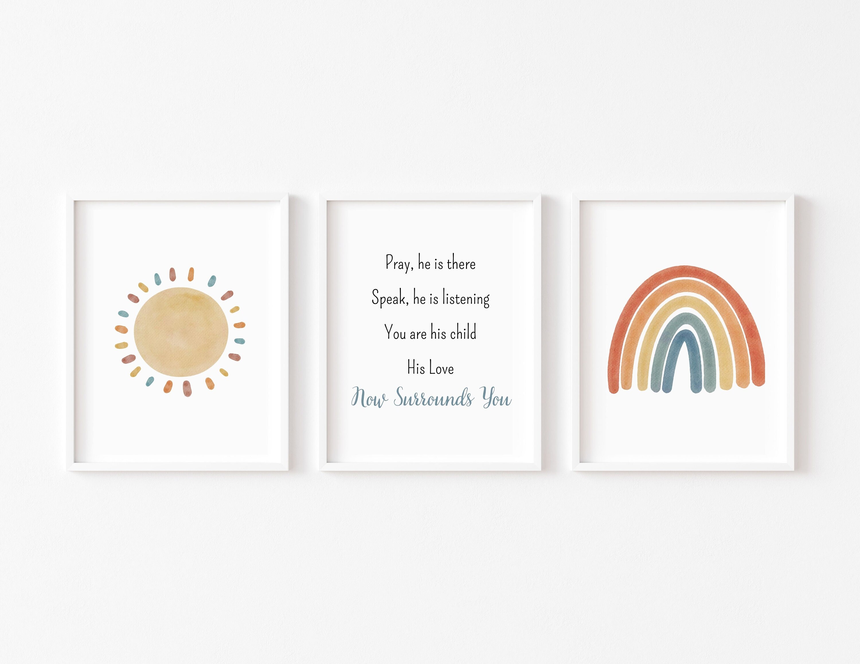 Pray He is There 3 Set Wall Art | LDS Nursery | Wall Art | Primary ...