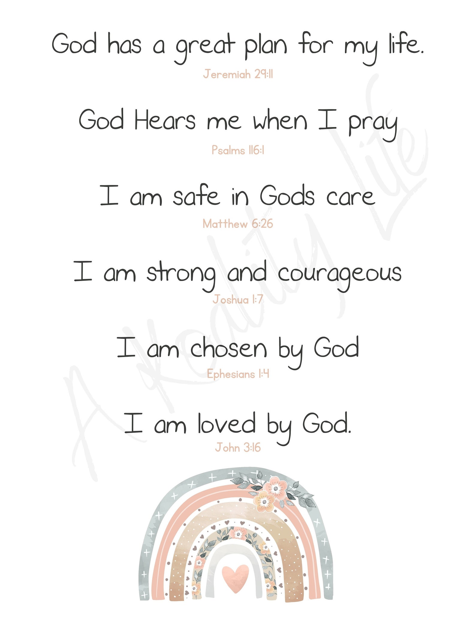 Kids Bible Verse Wall Art Scripture Prints Bible Sunday - Etsy