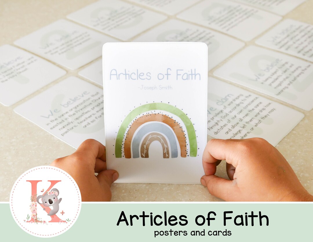 Articles of Faith | Flash Cards and Poster | LDS | Rainbow | Kids | LDS ...