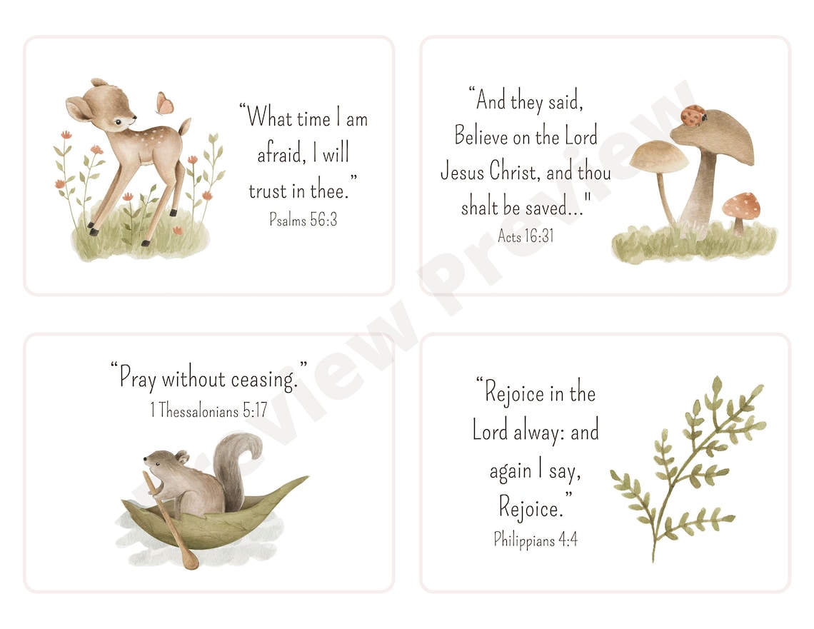 40 Simple Woodland Bible Verse Cards | Scripture Verse | Bible Verse ...