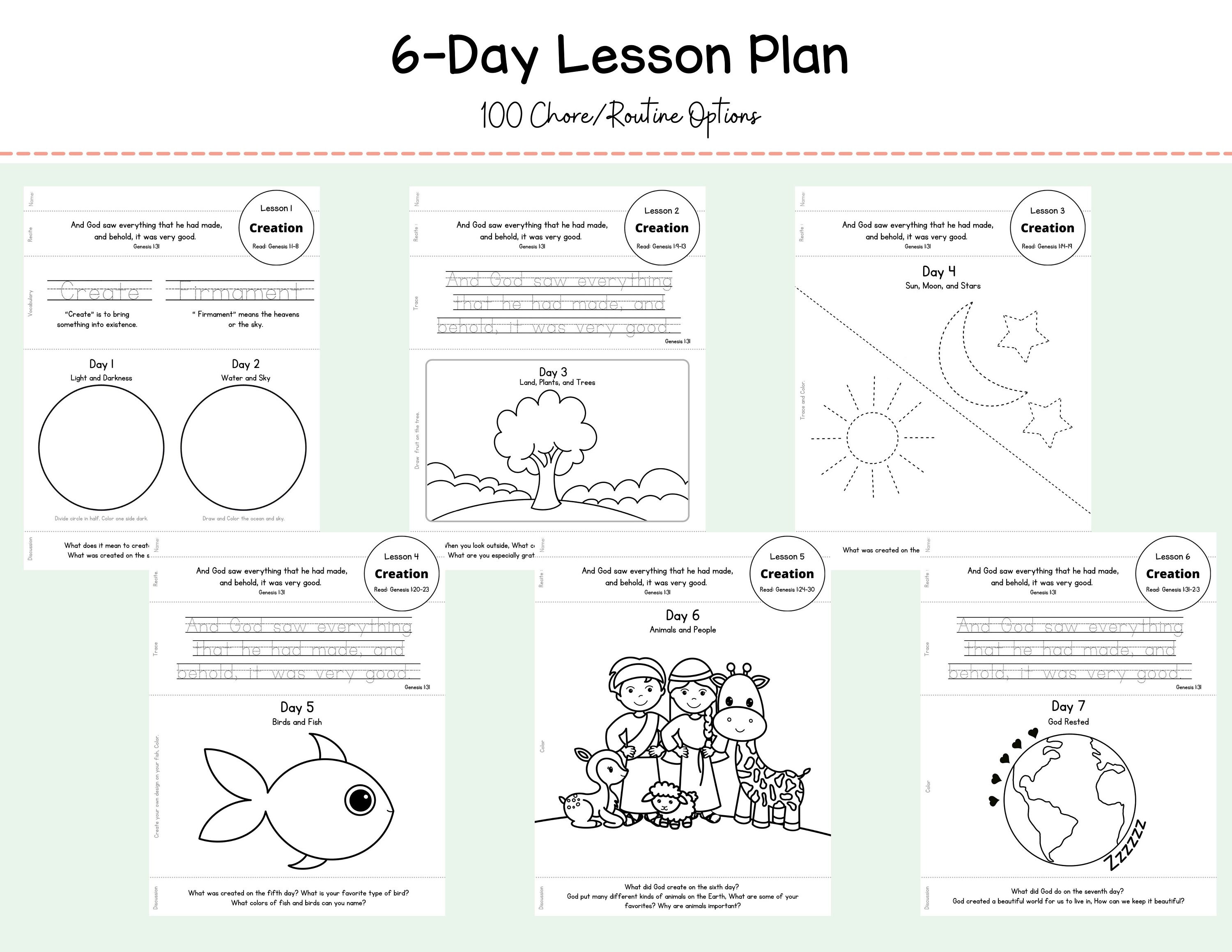 The Creation Lesson | Creation Activity | Bible Study| Sunday School ...