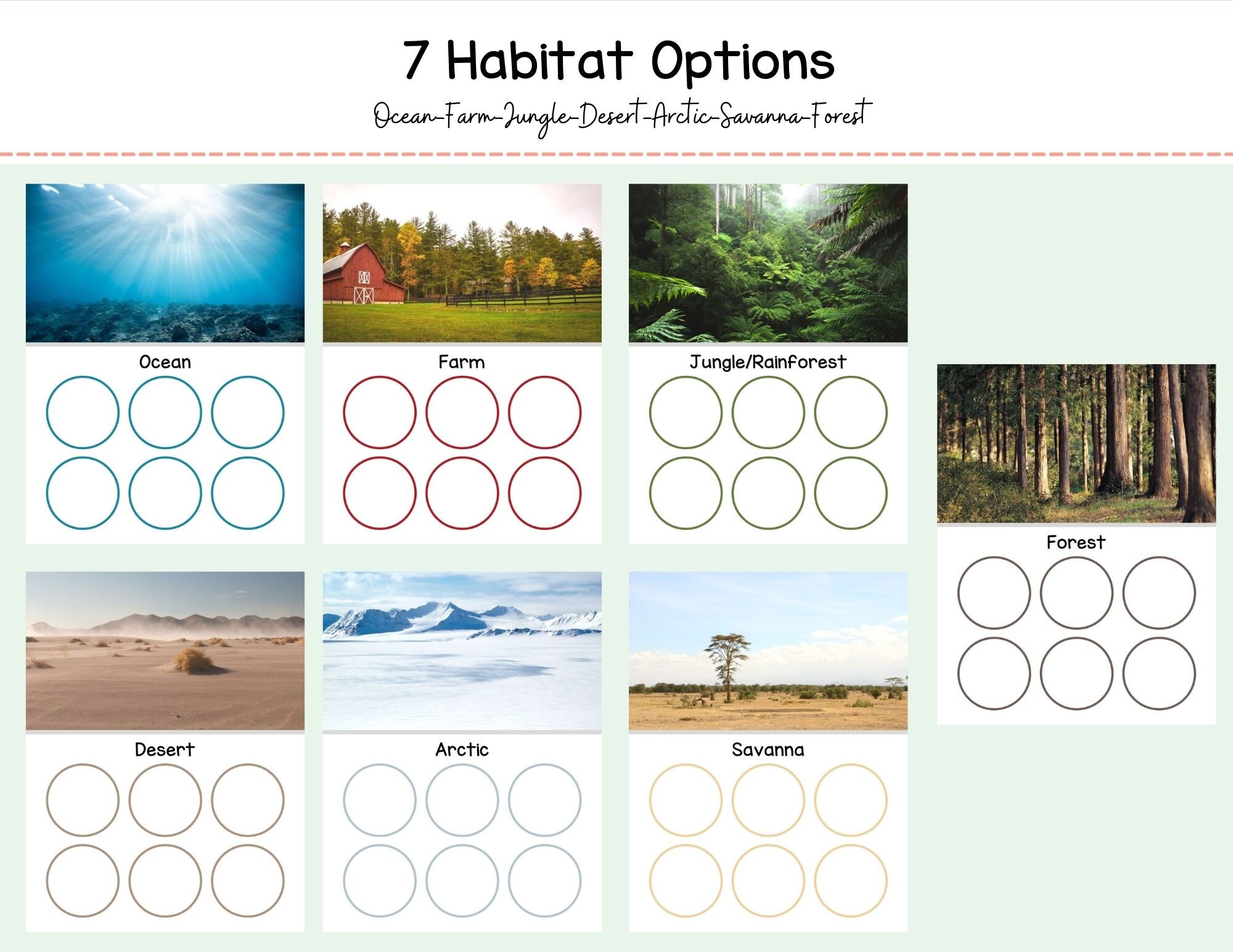 Animal Habitat Activity | Habitat Match | Realistic Animal Activity ...