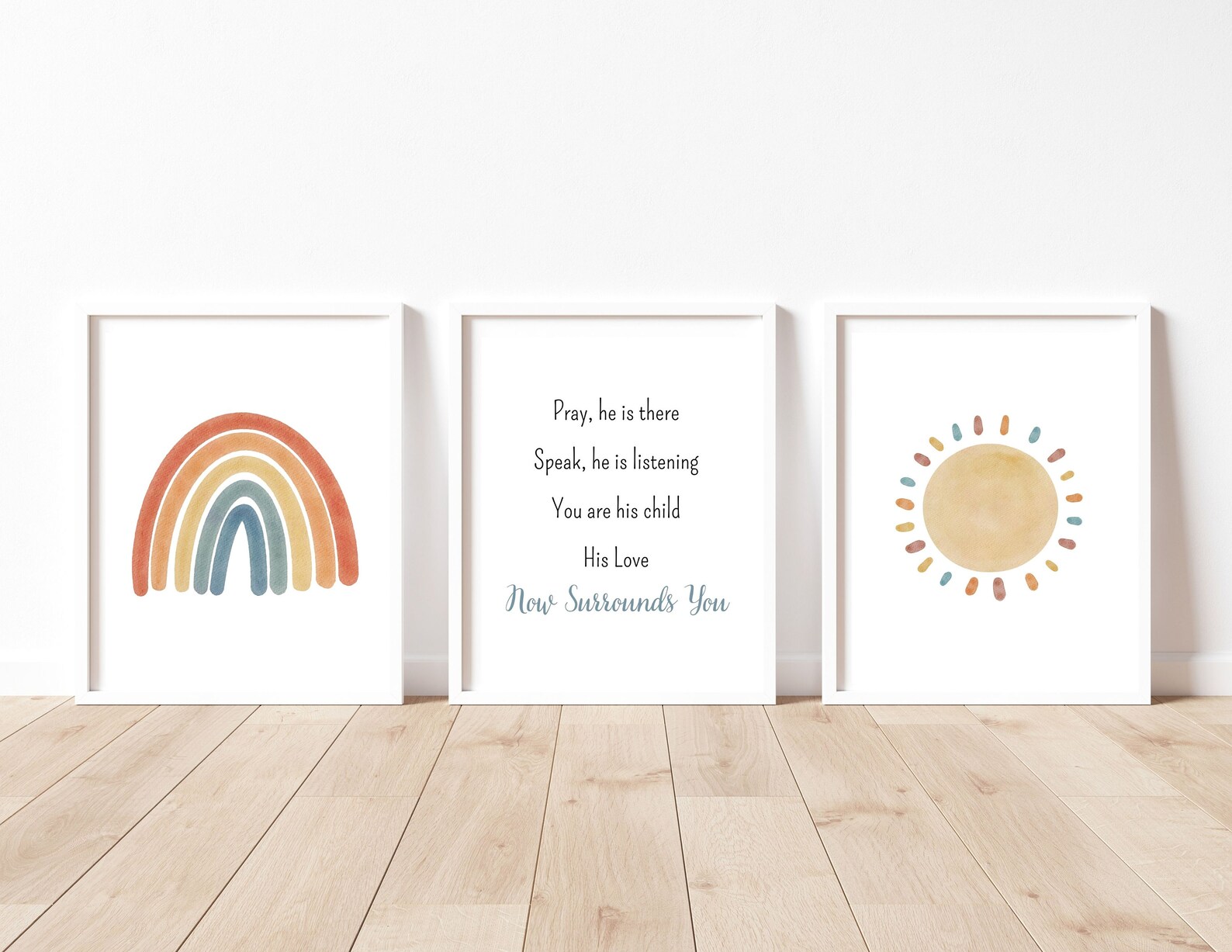 Pray He is There 3 Set Wall Art | LDS Nursery | Wall Art | Primary ...