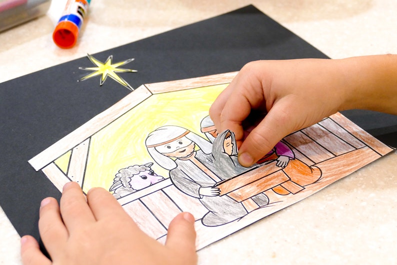 Nativity Activity for Kids Nativity Coloring Sheet Nativity Bible Craft ...