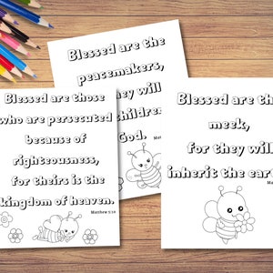 The Beatitudes | Bee Coloring Pages | Bible Coloring | Printable ...