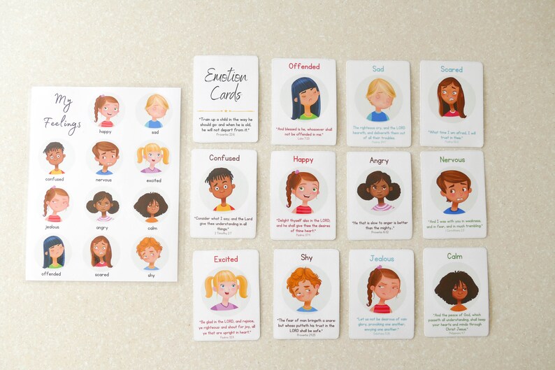 Christian Feeling and Emotion Cards Cards and Poster - Etsy