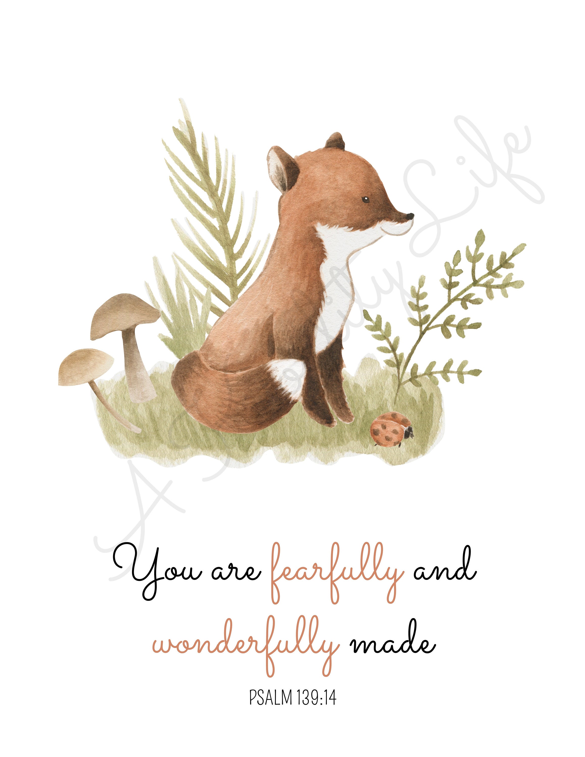 Woodland Forest Wall Art Scripture Prints Bible Christian Nursery ...