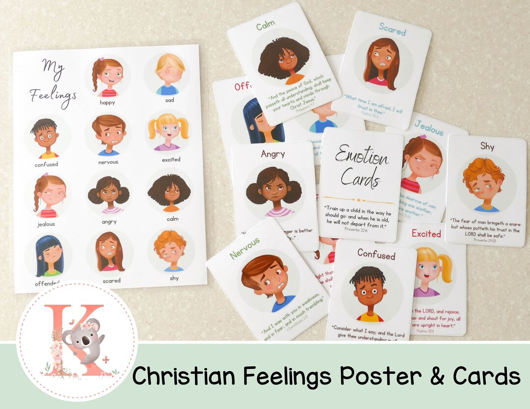 Christian Feeling and Emotion Cards Cards and Poster Feelings Emotions ...