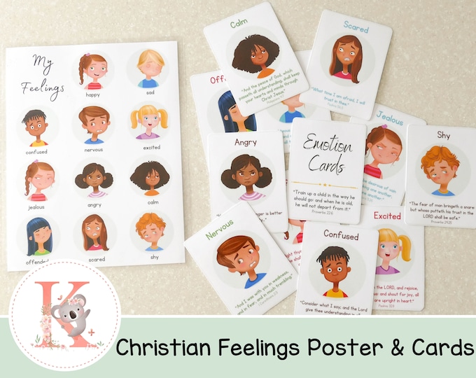 Christian Emotion Cards Printable Bible Verses for Emotions and ...